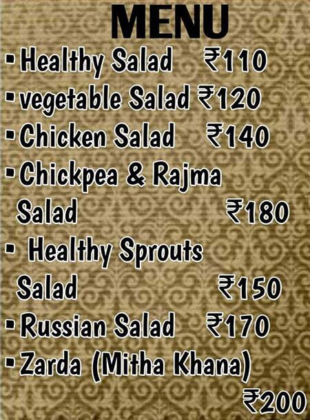 Menu of Taste Tasty, Charminar, Hyderabad