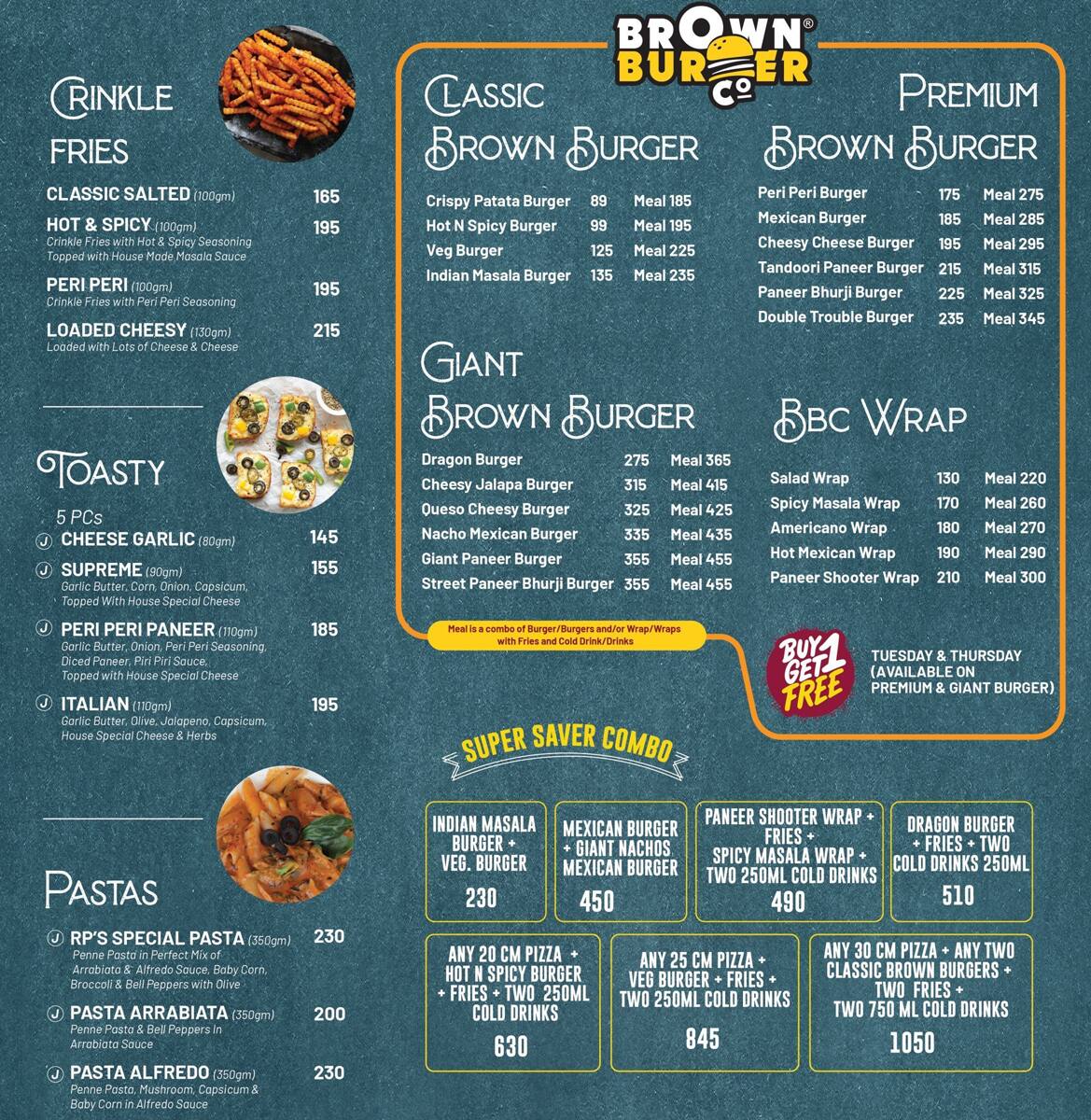 Menu of Brown Burger, Sola, Ahmedabad
