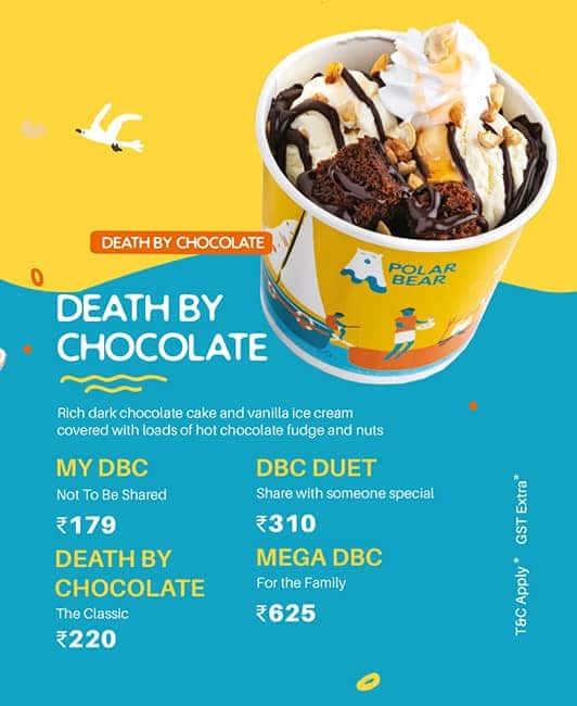 Menu at POLAR BEAR - THE ICE CREAM SUNDAE ZONE, Coimbatore