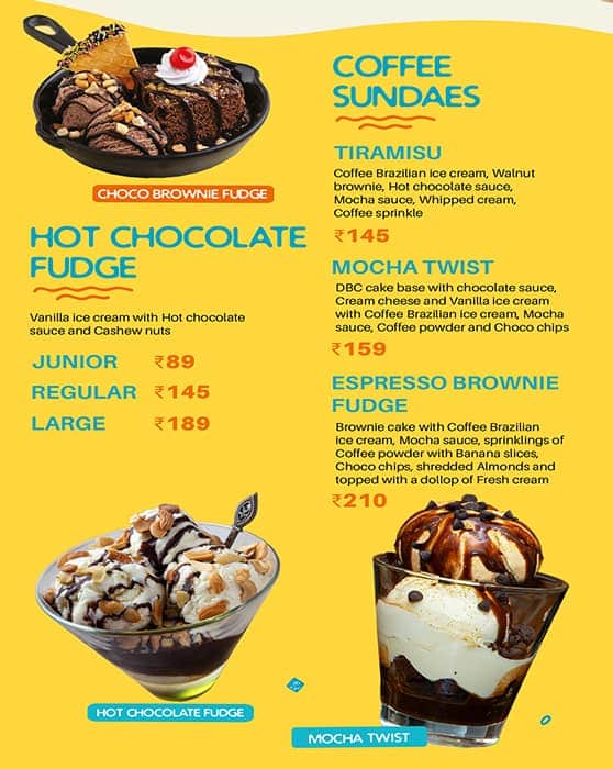 Menu at POLAR BEAR - THE ICE CREAM SUNDAE ZONE, Coimbatore