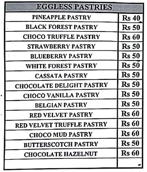 Menu of Ellora's Melting Moments, Chukkuwala, Dehradun