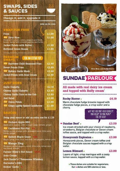 Harvester Menu