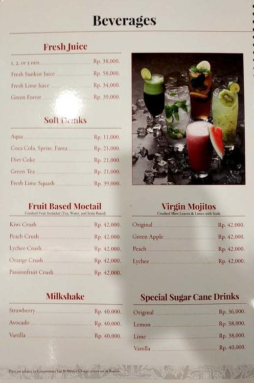 Menu at Jun Njan restaurant, West Jakarta, Letjen S. Parman St No.28