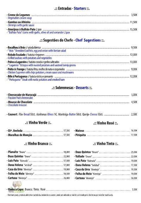 5 Oceanos Lisbonne Menu - Citas Para Adultos En Bolivia