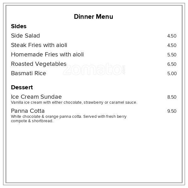 Menu at The Reef Seafood Restaurant & Bar, Dunedin