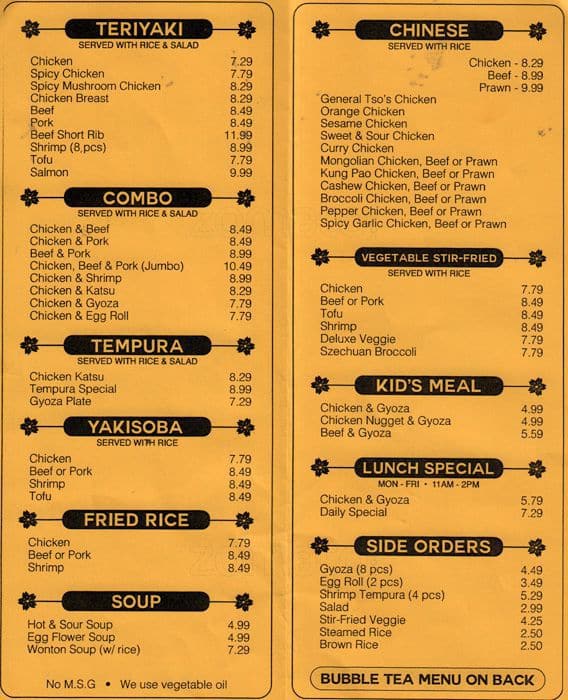 Snohomish Teriyaki Menu, Menu for Snohomish Teriyaki, Snohomish ...
