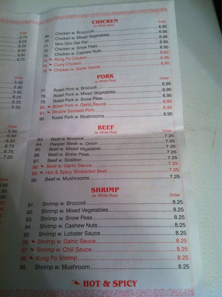 Menu at Shanghai House Restaurant, Southaven, Getwell Rd a2