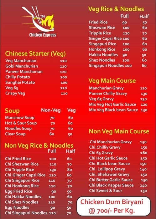 Menu at The Chicken Express, Pune