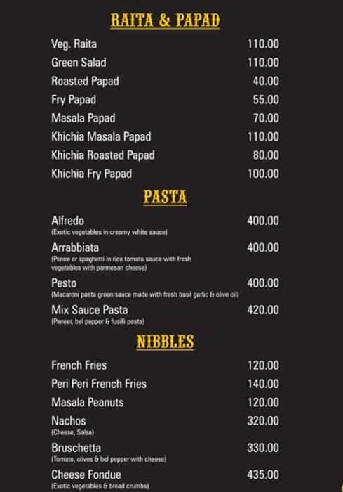 Menu at Faham Restaurant & lounge, Mumbai, Unit 1 and