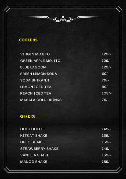 Menu at Plan B Café, Ranchi