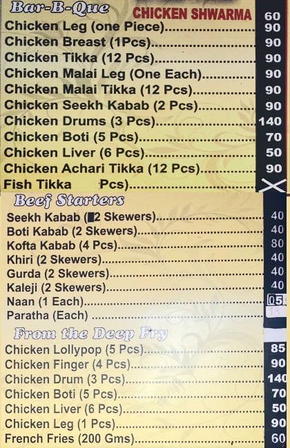Haji Tikka Corner Menu, Menu for Haji Tikka Corner, Byculla, Mumbai ...