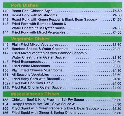 Menu at Sun Do Chinese Takeaway restaurant, Orpington, 85 Queensway