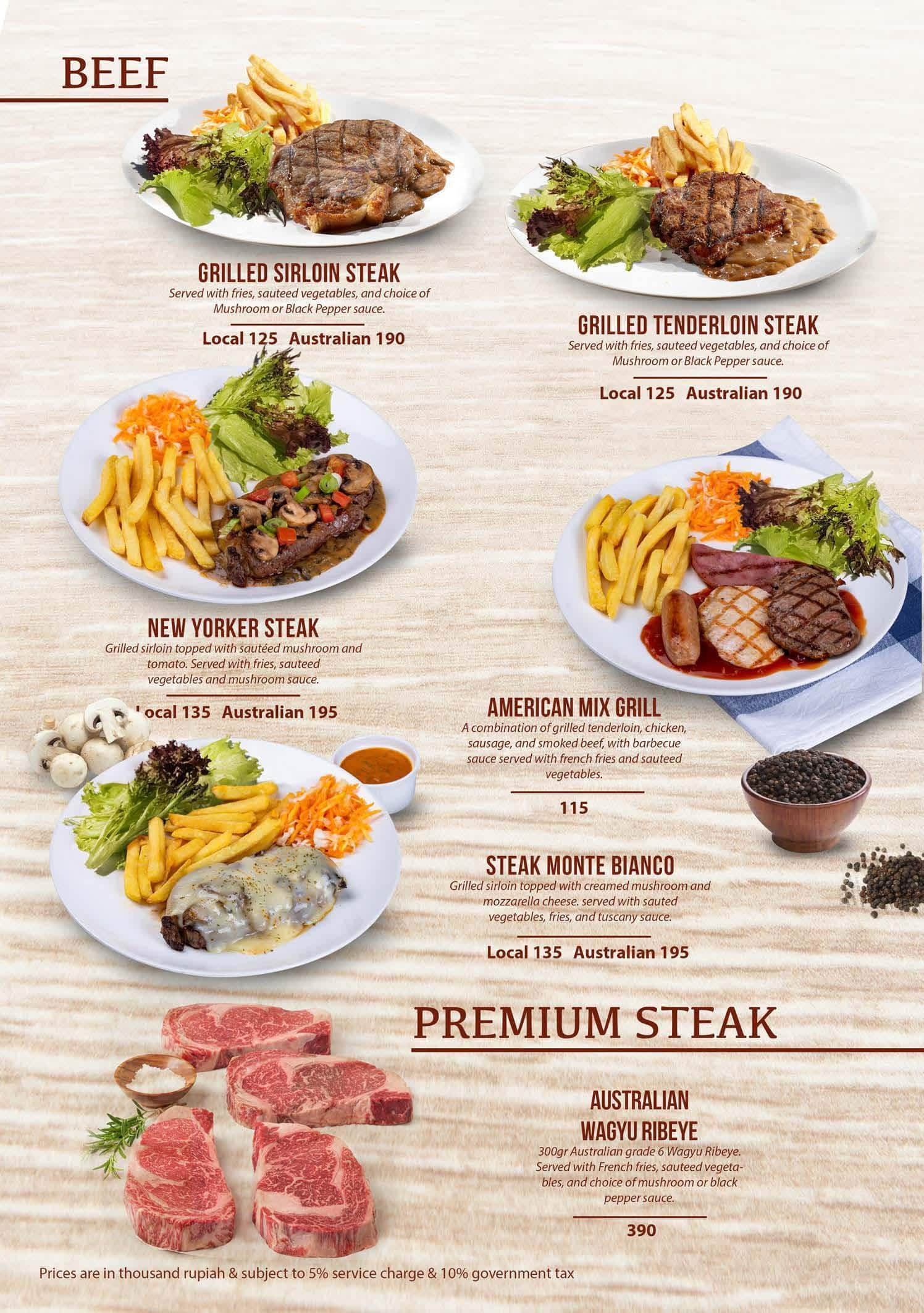 Menu at Glosis PIM steakhouse, West Jakarta, Jl. Puri Agung
