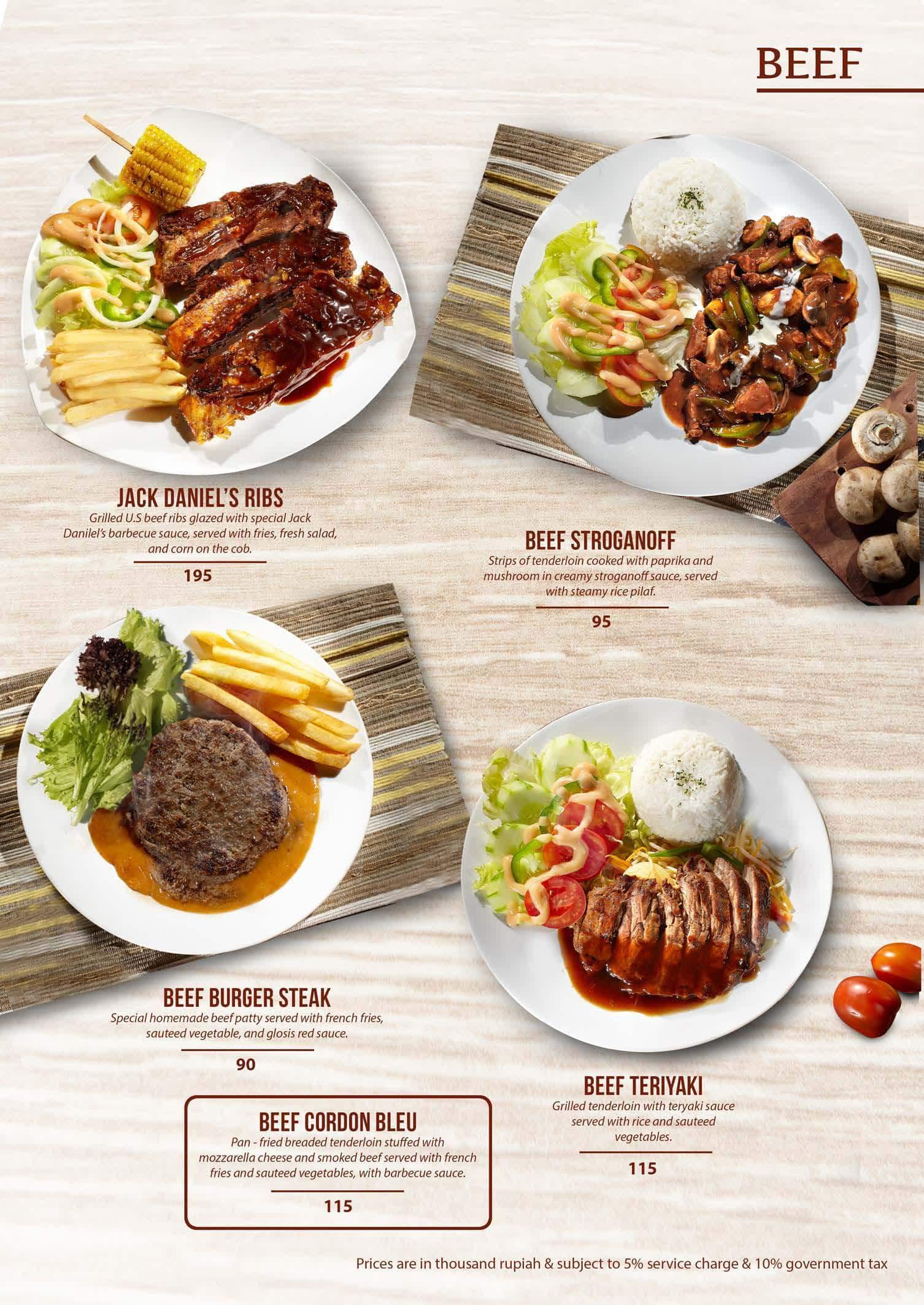 Menu at Glosis PIM steakhouse, West Jakarta, Jl. Puri Agung