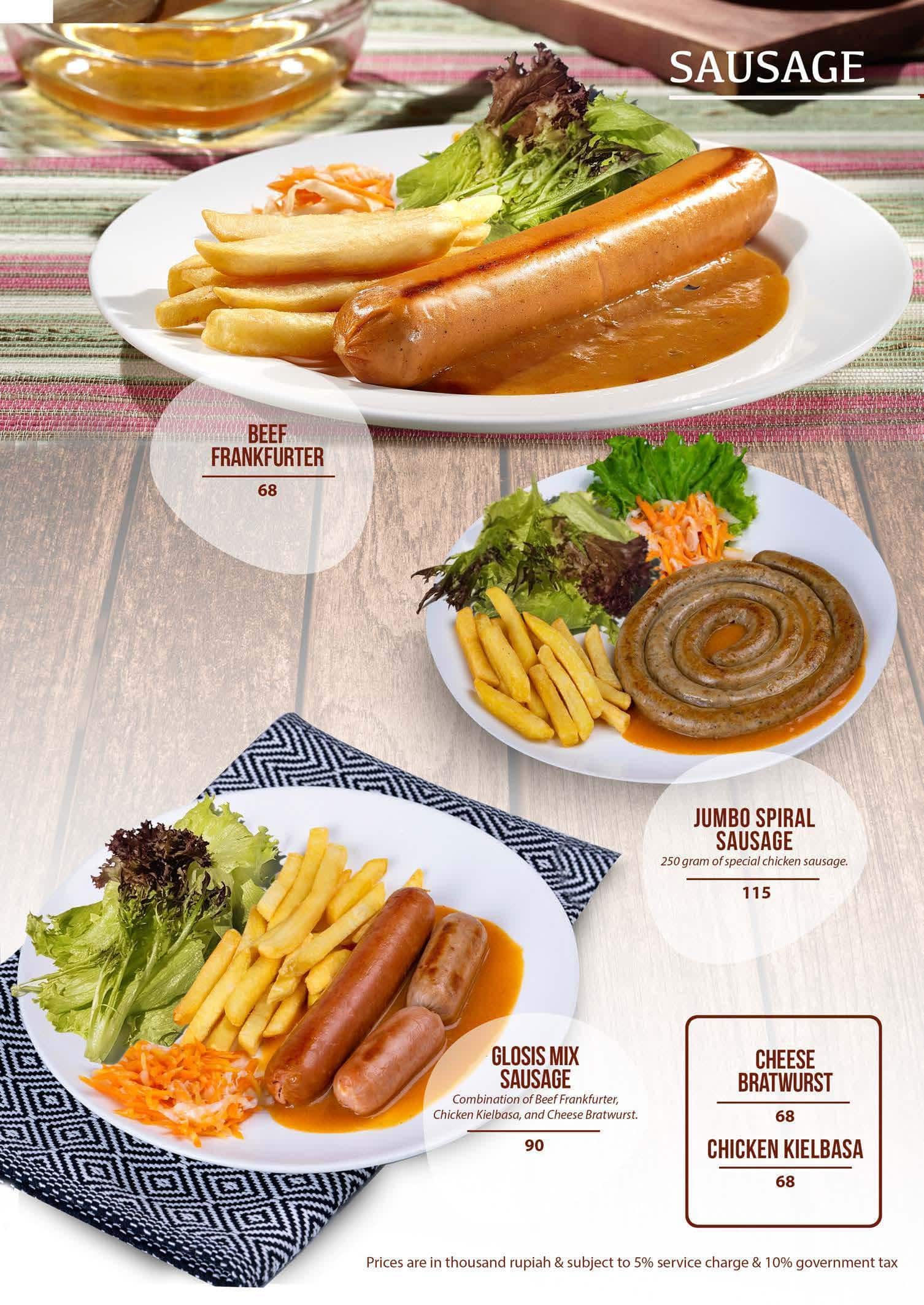 Menu at Glosis PIM steakhouse, West Jakarta, Jl. Puri Agung