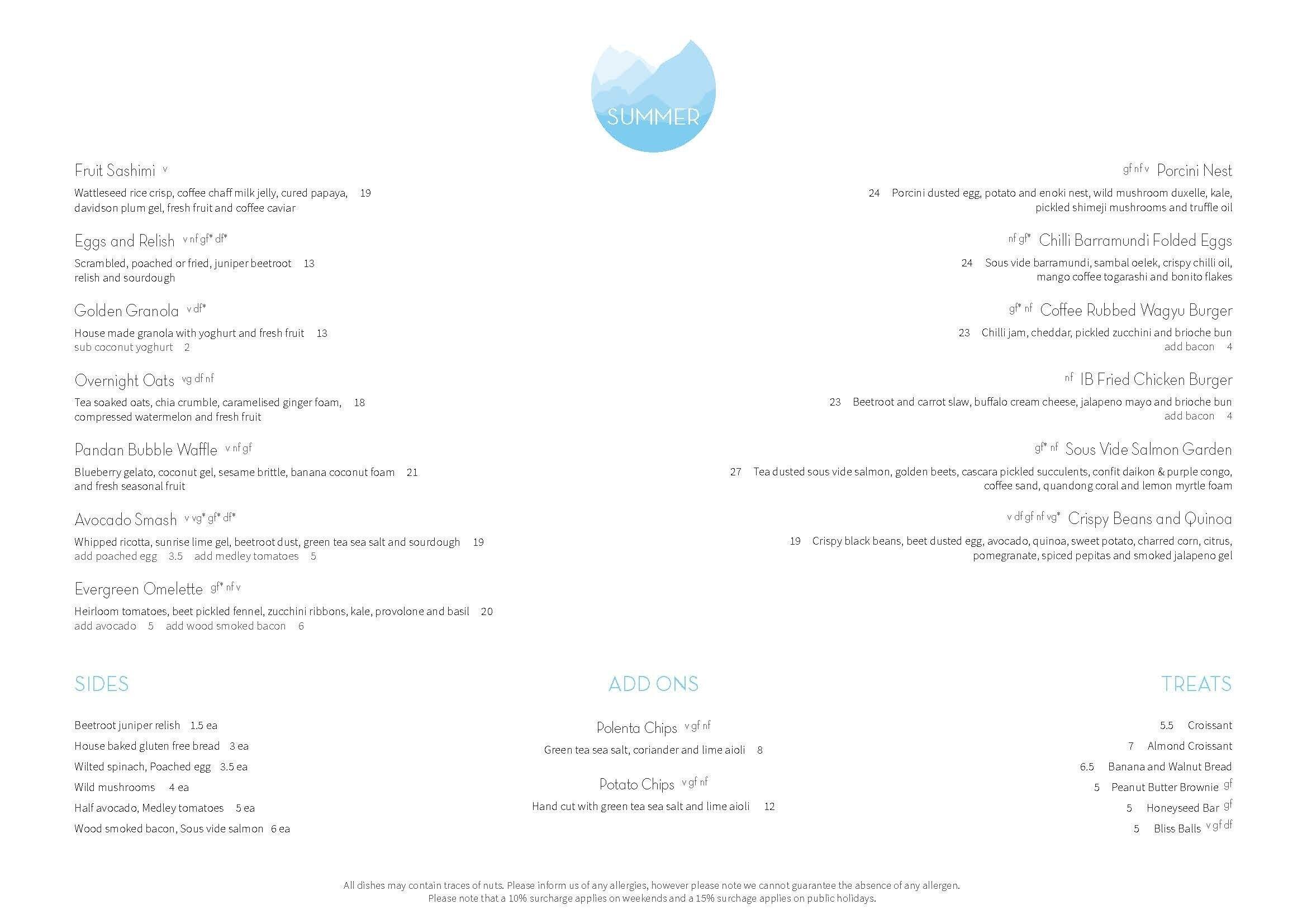 Menu at Industry Beans cafe, Fitzroy, 3/62 Rose St