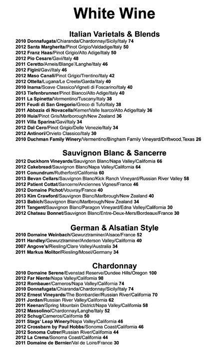 Menu at Prego pizzeria, Houston