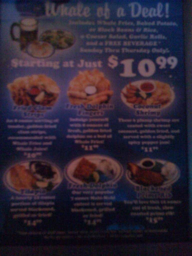 Menu at Whales Rib pub & bar, Deerfield Beach