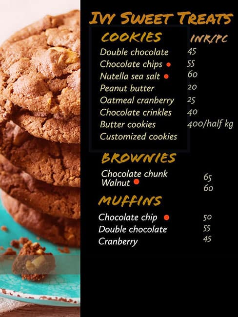 Menu of Ivy Sweet Treats, Goregaon West, Mumbai