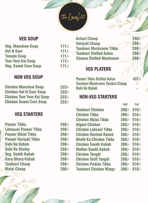 Menu of The Laal 10, Gaur City 1, Greater Noida