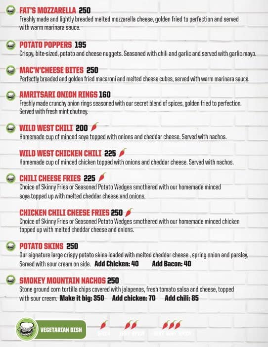 Menu at Fat Burger, Gurugram