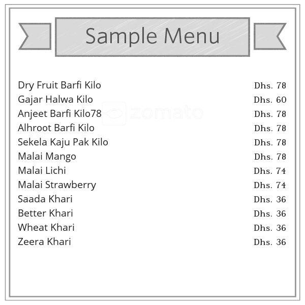 Fakhri Sweets Menu, Menu for Fakhri Sweets, Al Shuwaihean, Sharjah - Zomato Fakhri Sweets Menu, Menu for Fakhri Sweets, Al Shuwaihean, Sharjah - Zomato