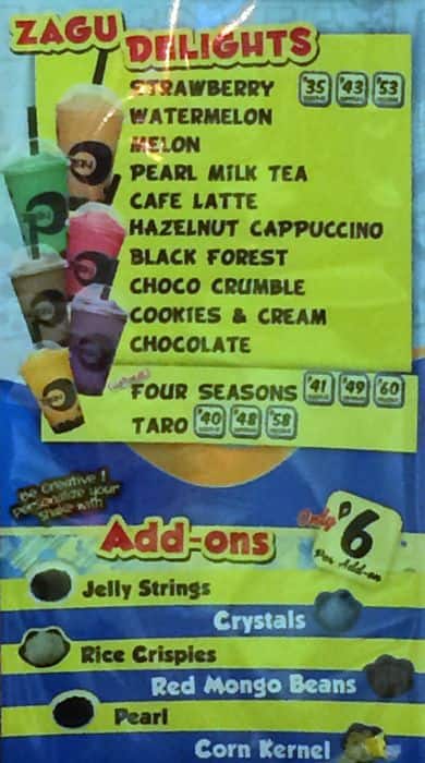 Zagu Menu, Menu for Zagu, San Joaquin, Pasig City - Zomato Philippines
