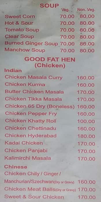 Menu at JACK N JILL FAST FOOD, Chennai, A