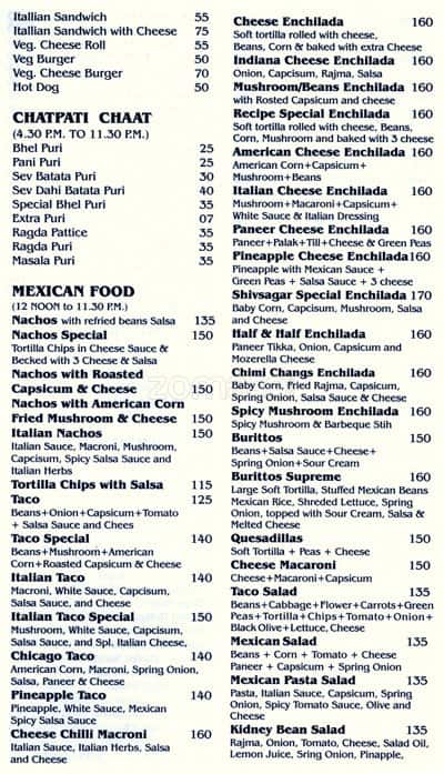 Menu at Shiv Sagar, Pune, Soham Complex