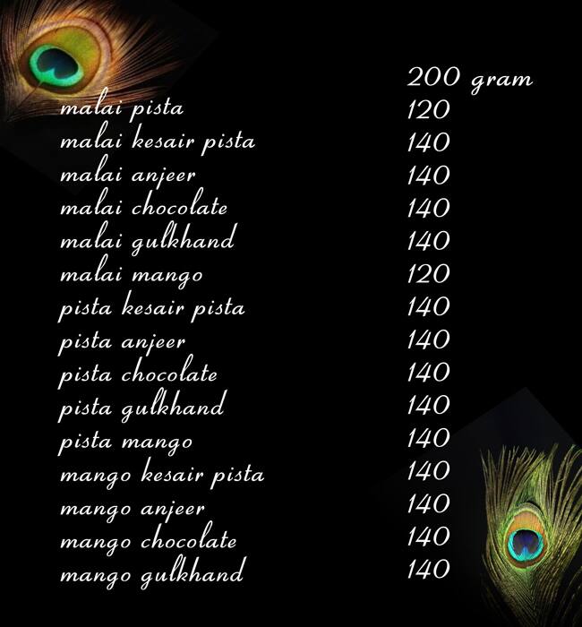 Menu of Tulsi Malai Kulfi, Aundh, Pune