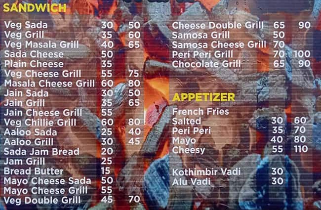 Menu of Golden Snacks Center, Chembur, Mumbai