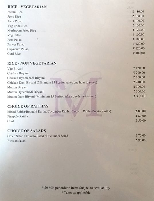 Menu at Club Magnolia, Bengaluru, RC47+9CJ