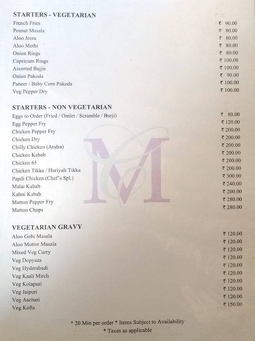 Menu at Club Magnolia, Bengaluru, RC47+9CJ