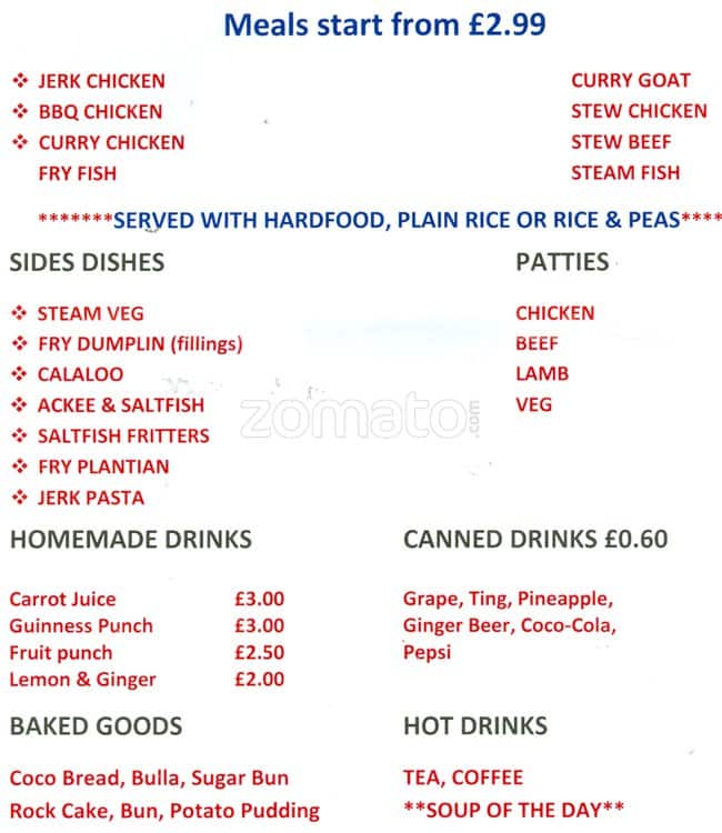 Menu at Right Price Bakery, Croydon