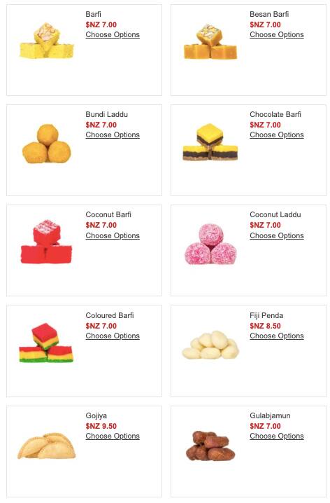 Menu at Auckland Indian Sweets desserts, Auckland, 852 Dominion Rd