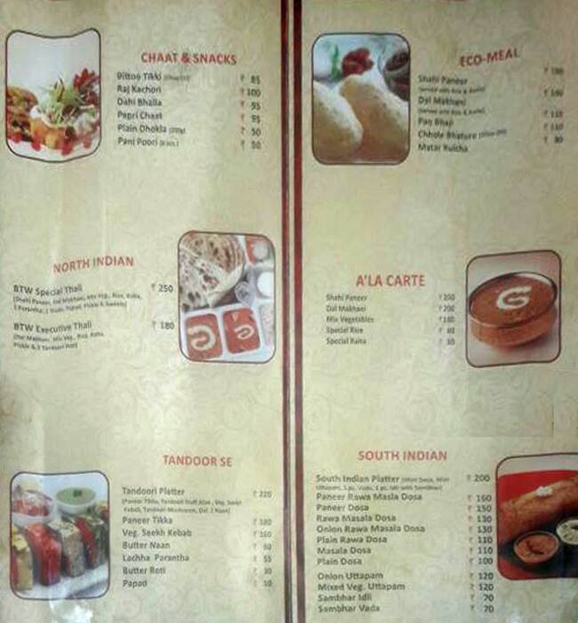 BTW Menu, Menu for BTW, Rohini, New Delhi - Zomato