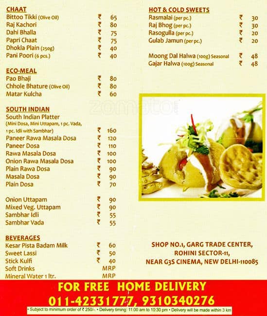 BTW Menu, Menu for BTW, Rohini, New Delhi - Zomato