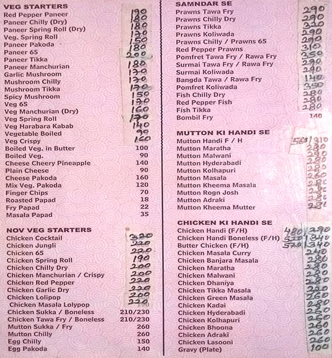Menu at Hotel Fire And Ice, Pune