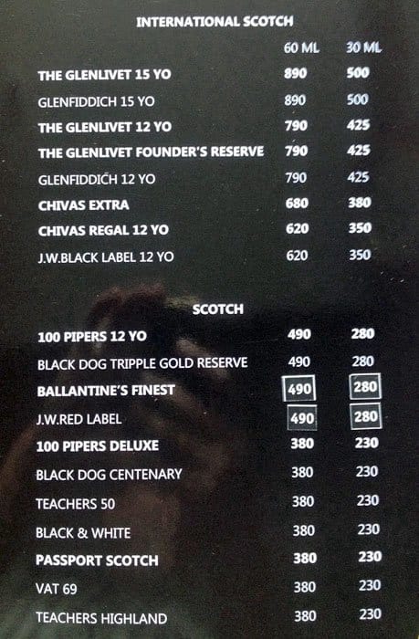 Signature Bar Menu, Menu for Signature Bar, New Palasia, Indore - Zomato