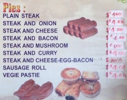 Menu at Harley Bakery, Richmond