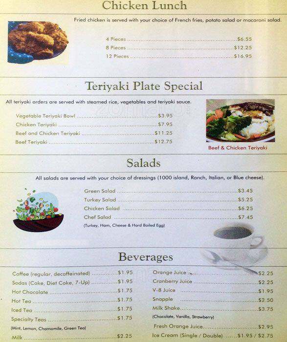 Menu at Cable Car Cafe, South San Francisco