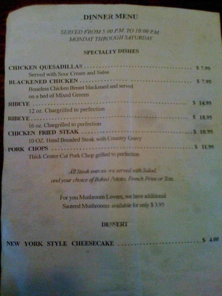 Menu at Press Box pub & bar, Galveston