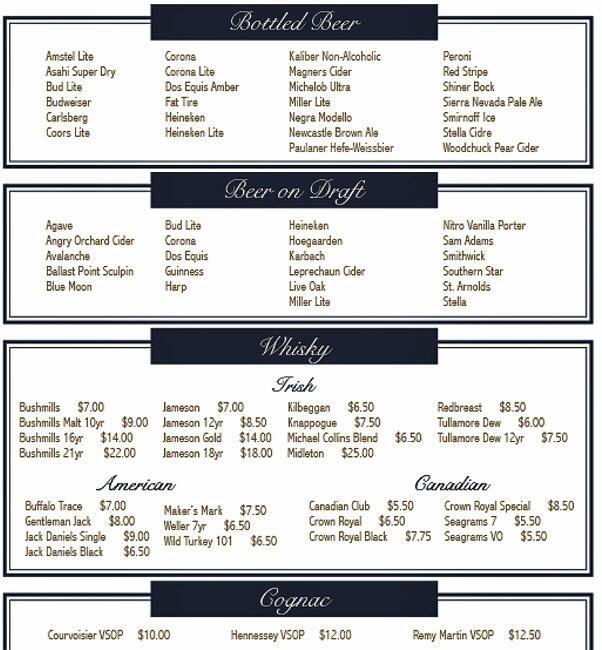 Menu at The Gorgeous Gael pub & bar, Houston