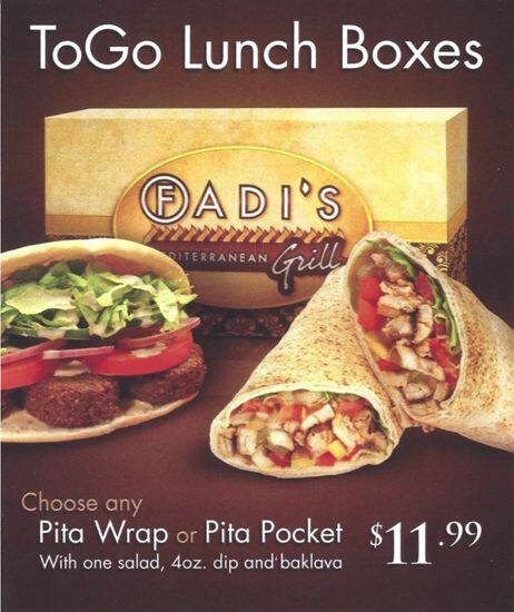 Menu at Fadi's Mediterranean Grill restaurant, Dallas, Knox St #110