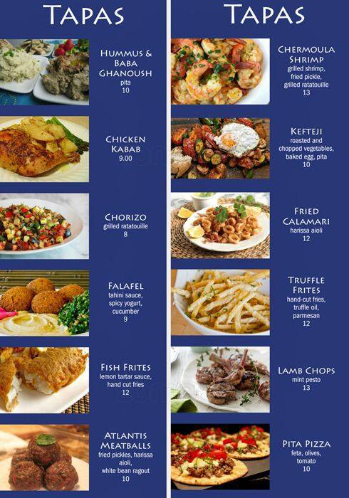 Menu at Atlantis Restaurant & Lounge, Atlanta