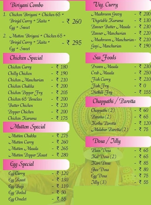 Menu at She Foods Restaurant, Chennai