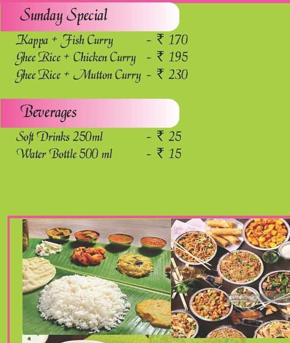 Menu at She Foods Restaurant, Chennai