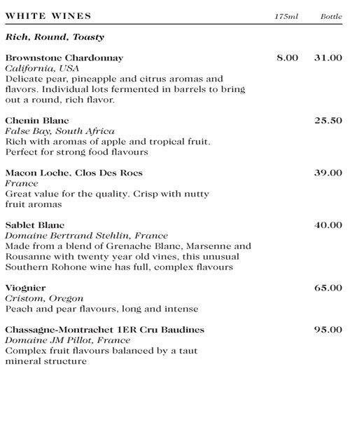 Menu at Circus pub & bar, London, 27-29 Endell St