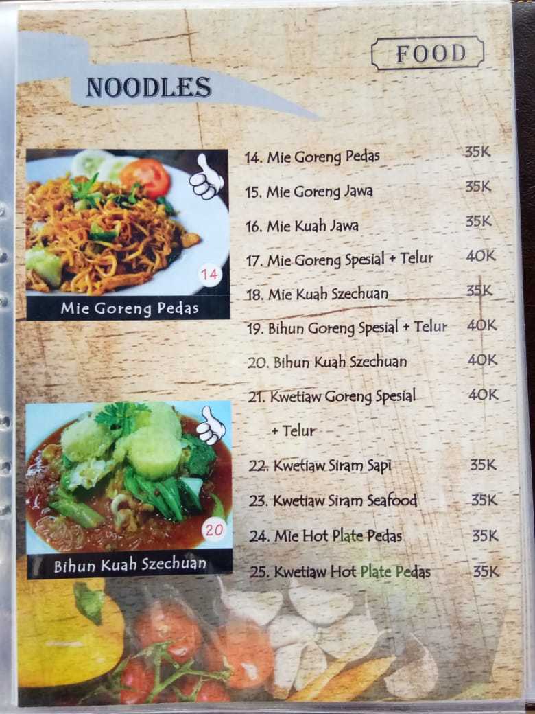 Carta del café Cabana Resto, Bogor