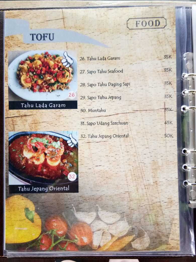 Carta del café Cabana Resto, Bogor